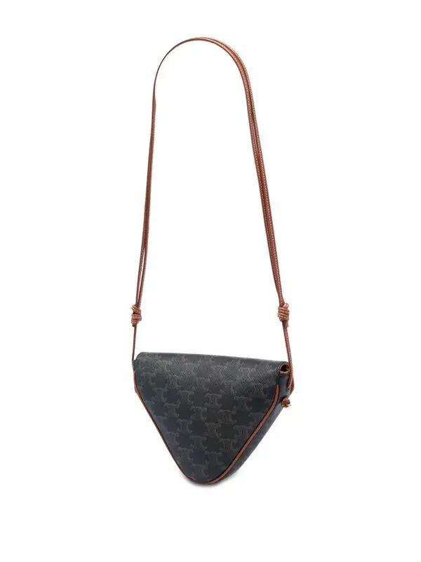 Celine Triomphe Coated Canvas Logo Triangle Crossbody Bag - Brown