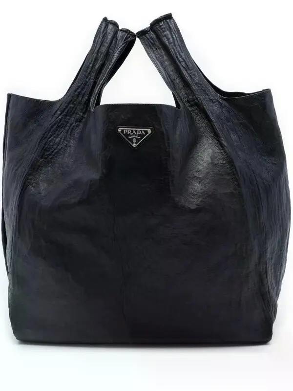 Prada 2013-2026 Crinkled Nappa Tote Bag - Black