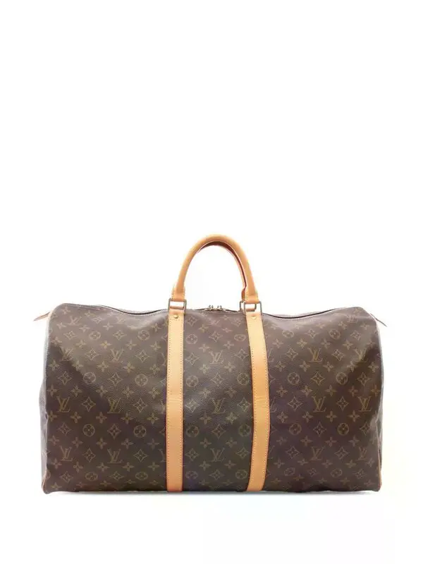 LOUIS VUITTON 2002 Monogram Keepall 55 Travel Bag - Brown