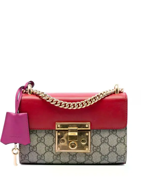 Gucci 2016-2026 Small Gg Supreme Padlock Crossbody Bag - Neutrals
