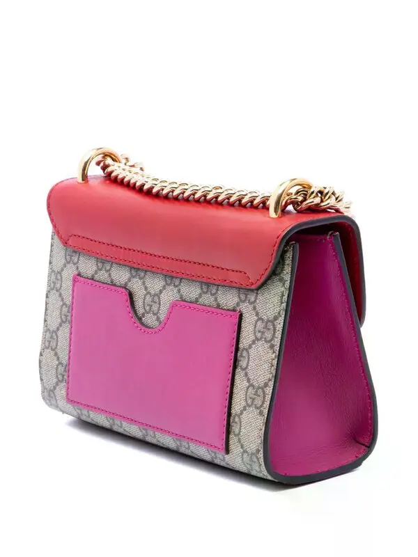 Gucci Gg Supreme Padlock Crossbody Bag - Neutrals