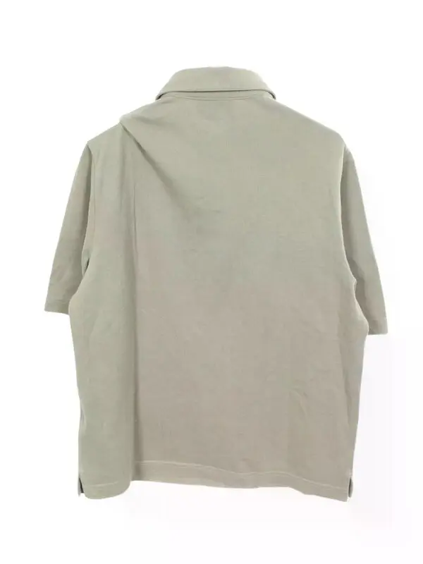 Hermès 2010s Leather-trim Polo Shirt - Green