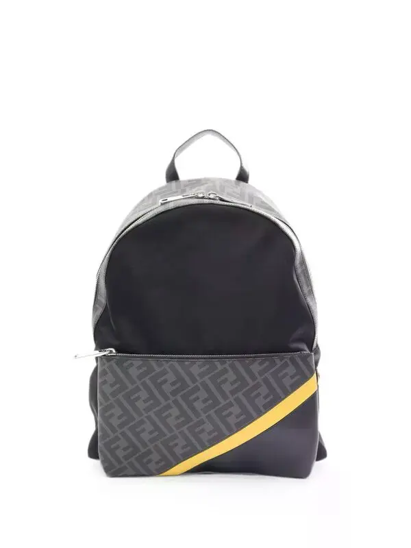Fendi Ff Monogram Diagonal Backpack - Black