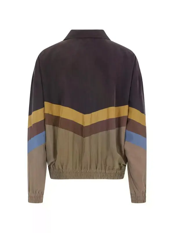 Valentino Garavani Silk Chevron Bomber Jacket - Brown
