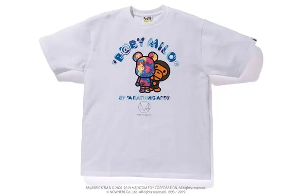 A BATHING APE X Mika Ninagawa Bear Tee Shirt - White/blue