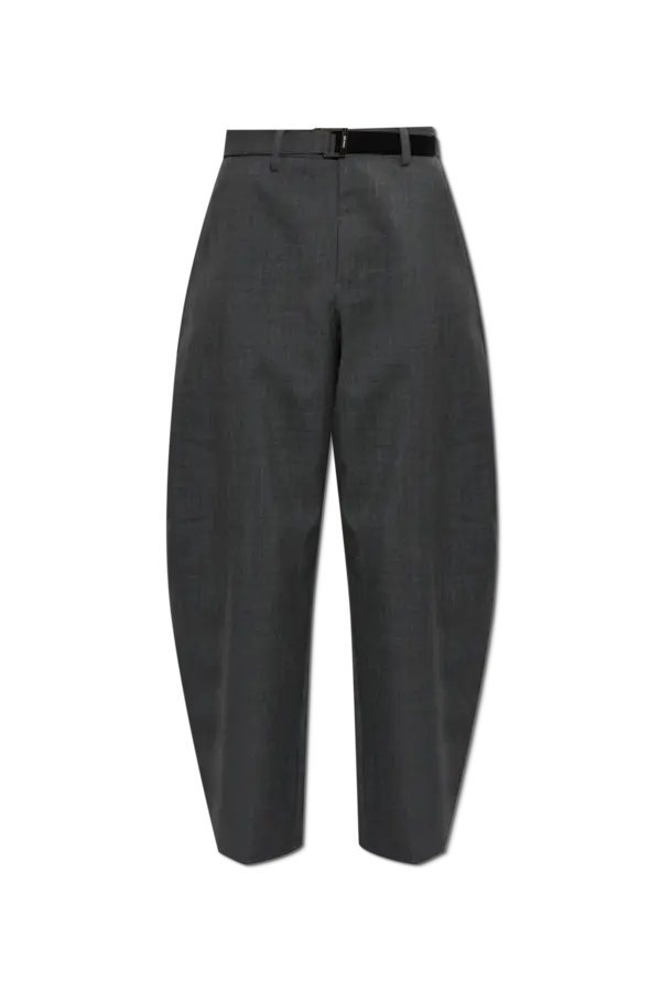 Sacai Wool Wide-leg Pants - Grey