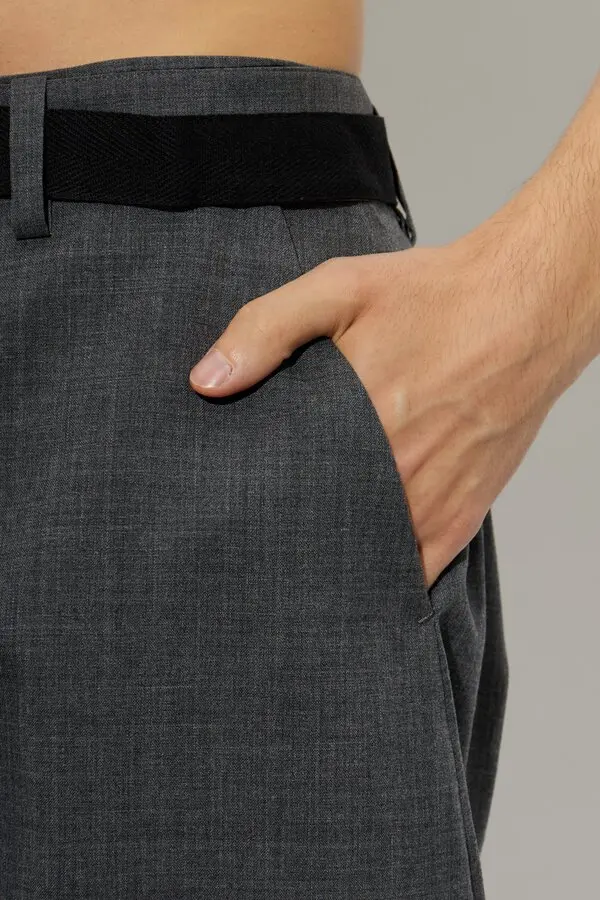 Sacai Wool Wide-leg Pants