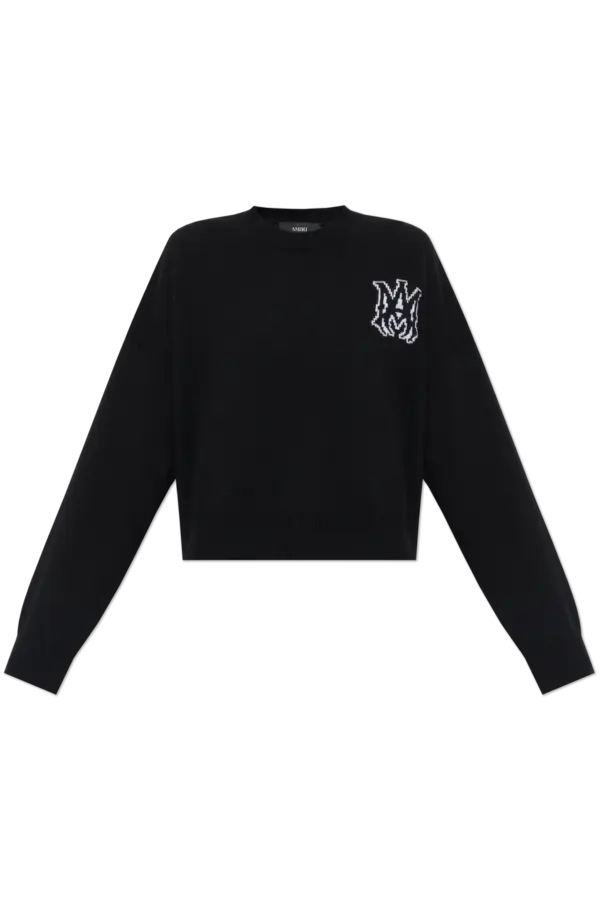 Amiri Wool Sweater With Logo - Black