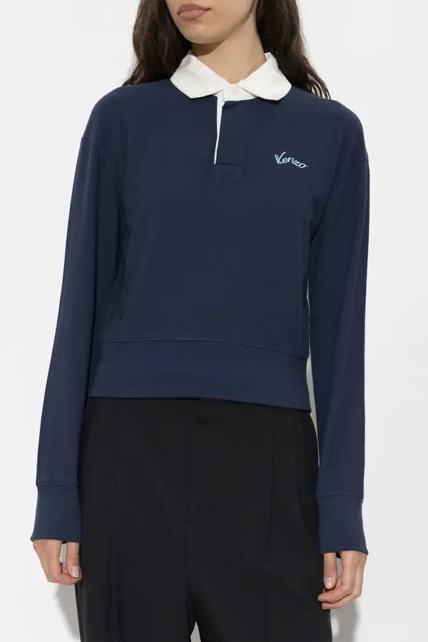 Kenzo Long-sleeve Cropped Polo Shirt