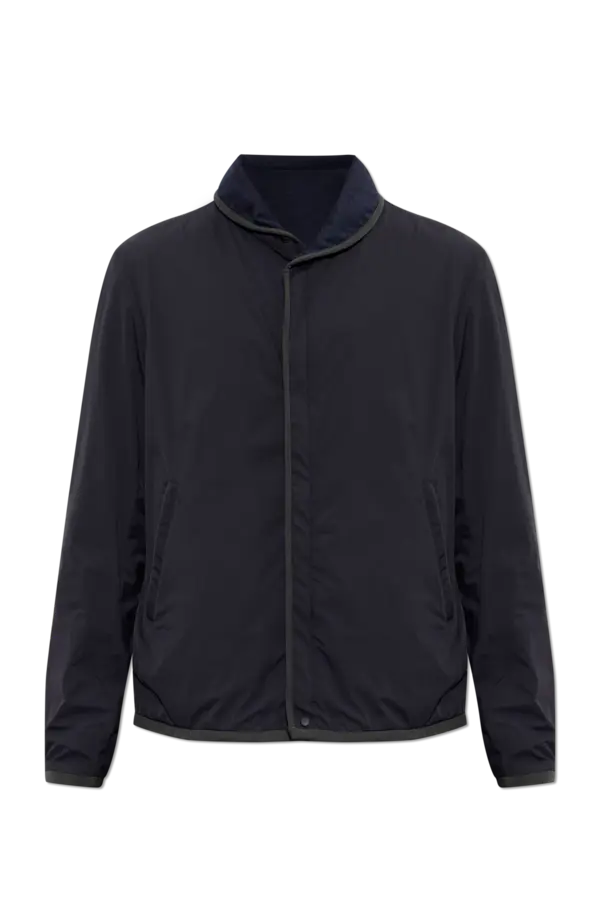 Sease Quilted Insulated Jacket With Stand Collar - Navy Blue