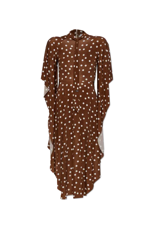 Vetements Asymmetrical Dress With Shoulder Pads - Brown