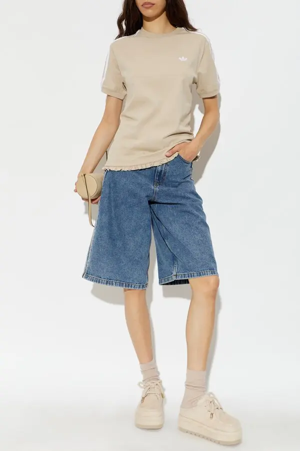 ADIDAS ORIGINALS Logo T-shirt With Ruffle Hem