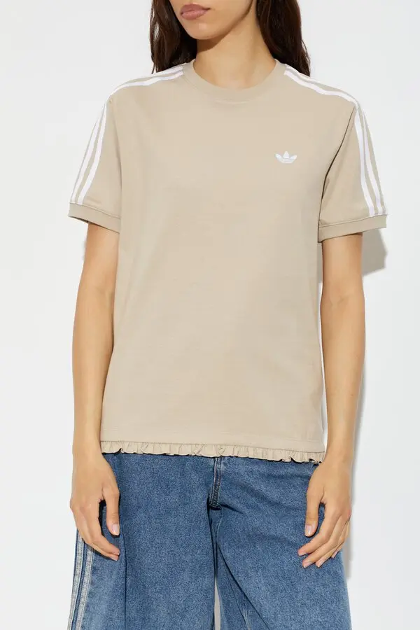 ADIDAS ORIGINALS Logo T-shirt With Ruffle Hem