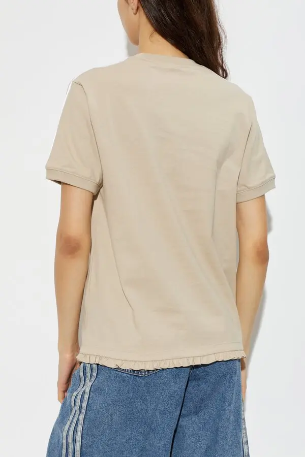 ADIDAS ORIGINALS Logo T-shirt With Ruffle Hem
