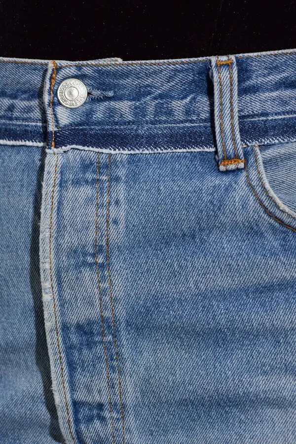 Vetements Vintage Effect Denim Mini Skirt