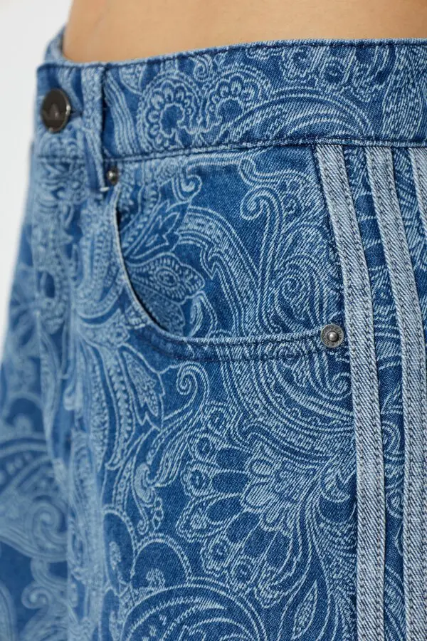ADIDAS ORIGINALS Wide-leg Jeans With Paisley Print
