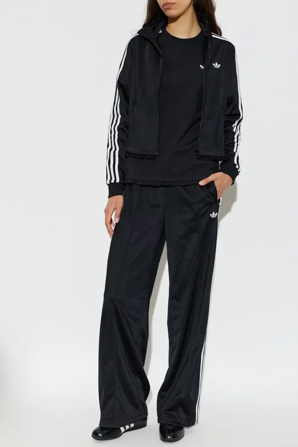 ADIDAS ORIGINALS Wide-leg Sweatpants With Iconic Stripes - Black