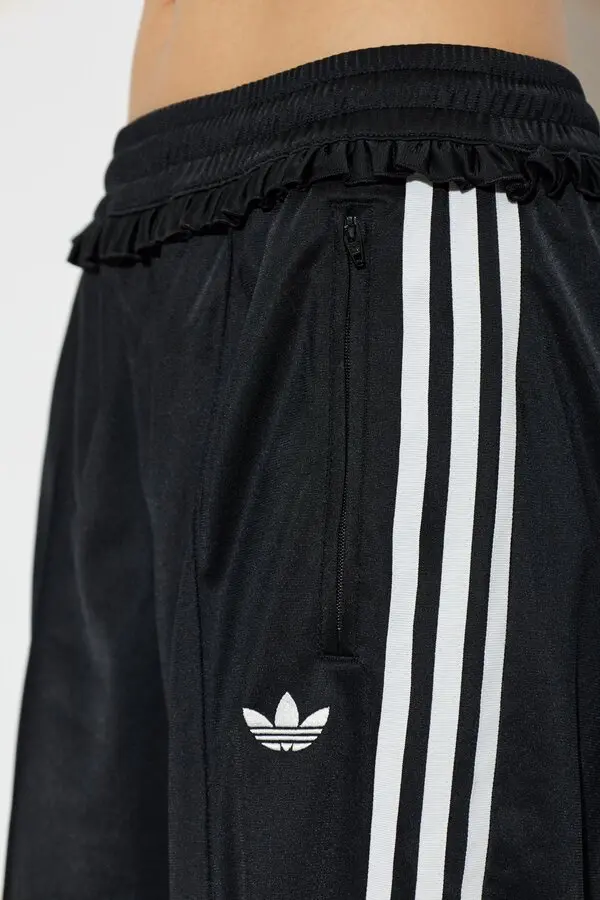 ADIDAS ORIGINALS Wide-leg Sweatpants With Iconic Stripes - Black