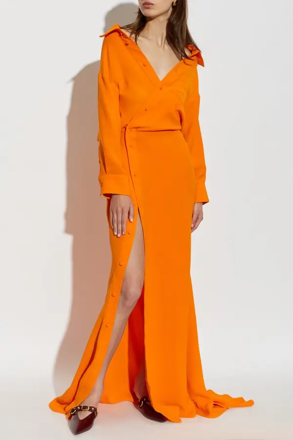 Balenciaga Maxi Dress With Long Sleeves