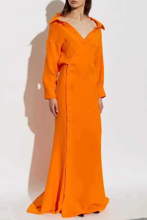 Balenciaga Maxi Dress With Long Sleeves