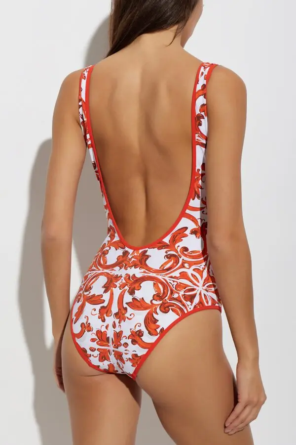 Dolce & Gabbana Maiolica" Print One-piece Swimsuit