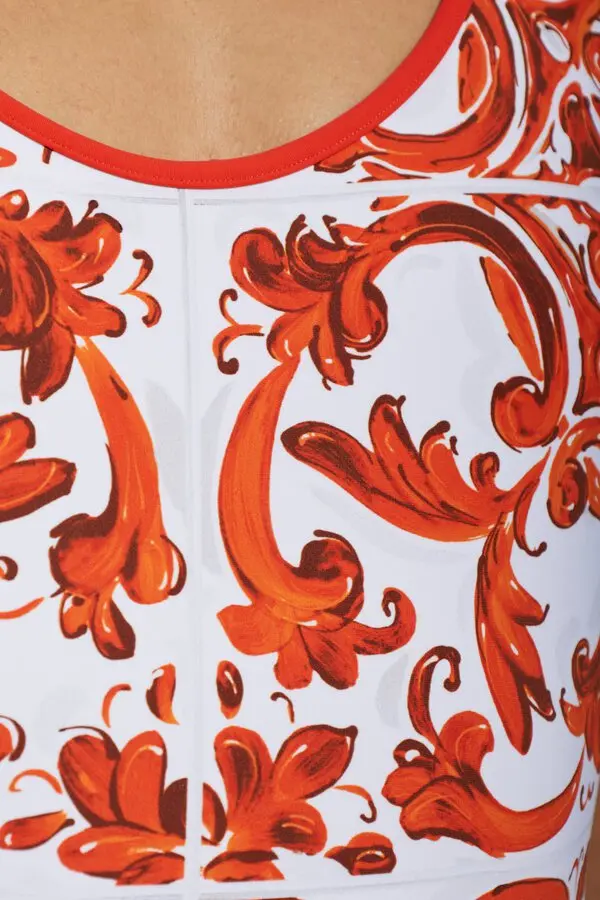 Dolce & Gabbana Maiolica" Print One-piece Swimsuit