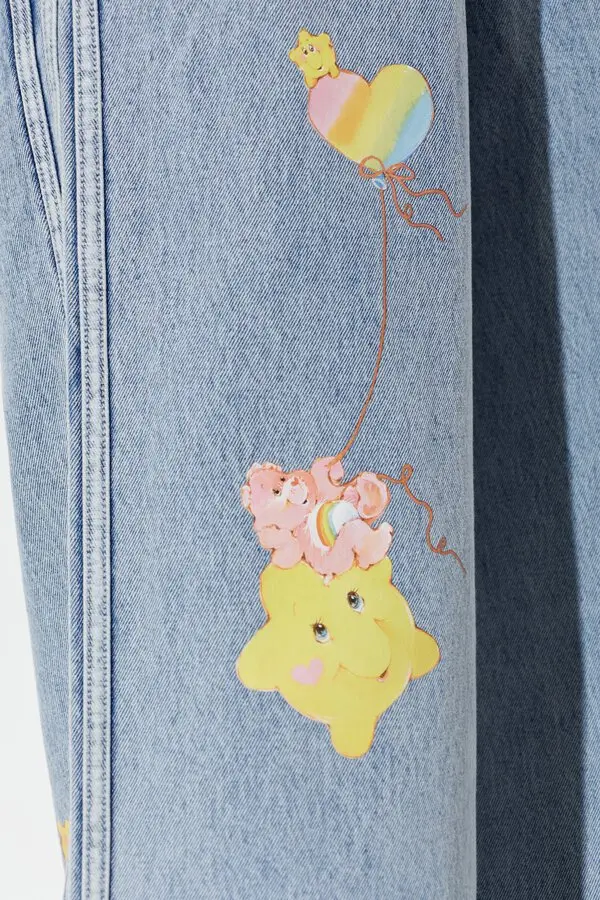 ADIDAS ORIGINALS X Care Bears Light Wash Bootcut Jeans