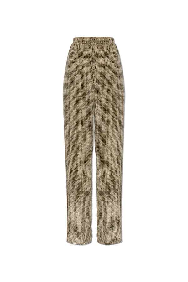 Balenciaga Silk Wide-leg Pants - Beige