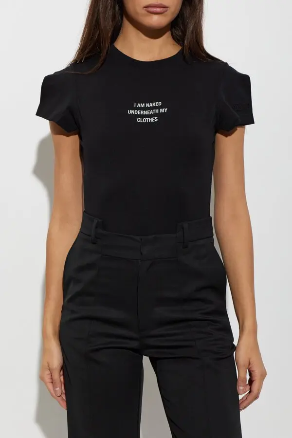 Vetements Cotton Bodysuit With Print
