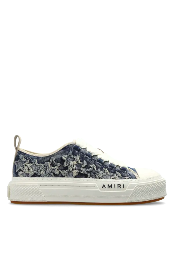 Amiri Denim Court Low Sports Shoes - Blue