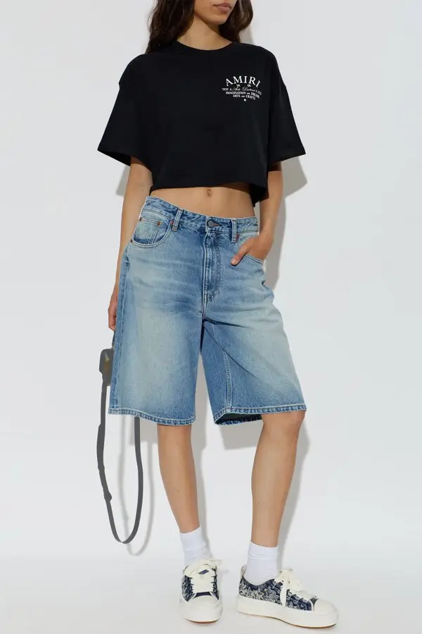Amiri Denim Court Low Top Sneakers