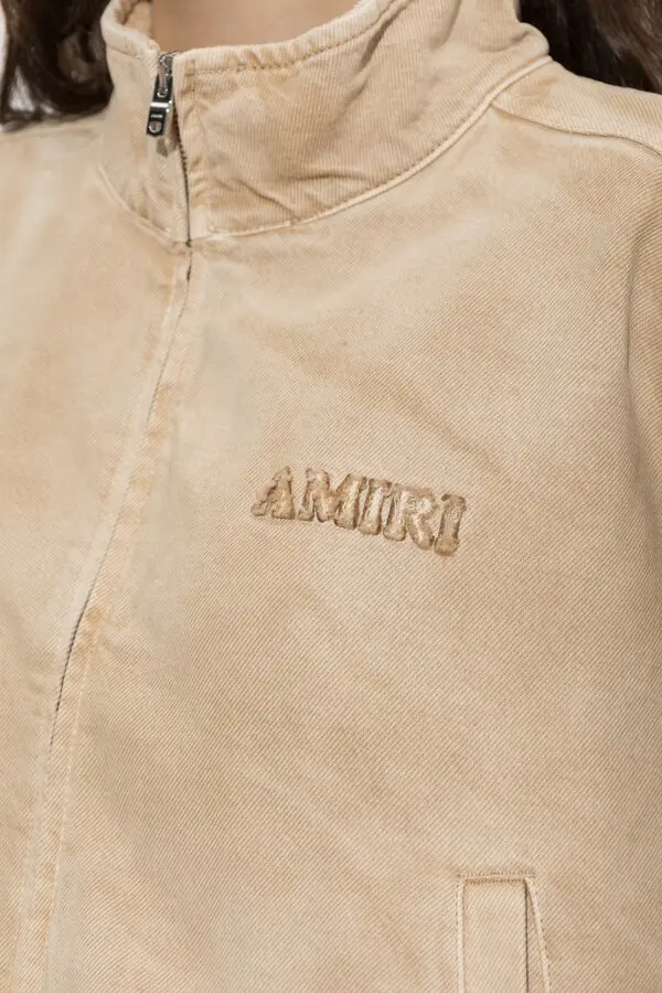 Amiri Denim Jacket With Stand-up Collar