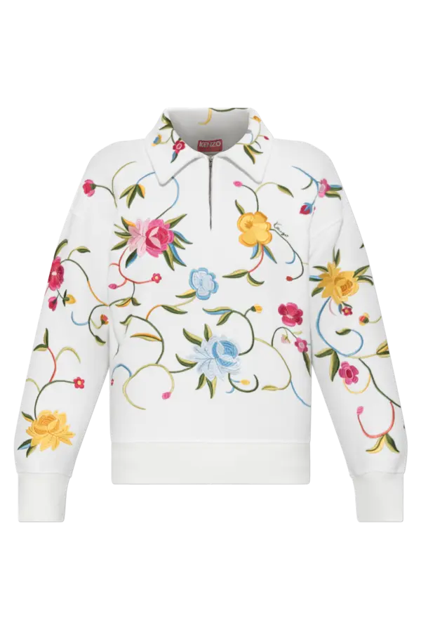 Kenzo Sweatshirt With Floral Motif - White