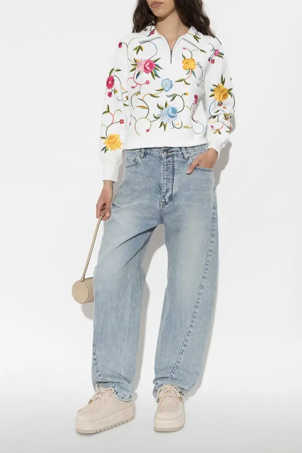 Kenzo Embroidered Floral Cotton Sweatshirt