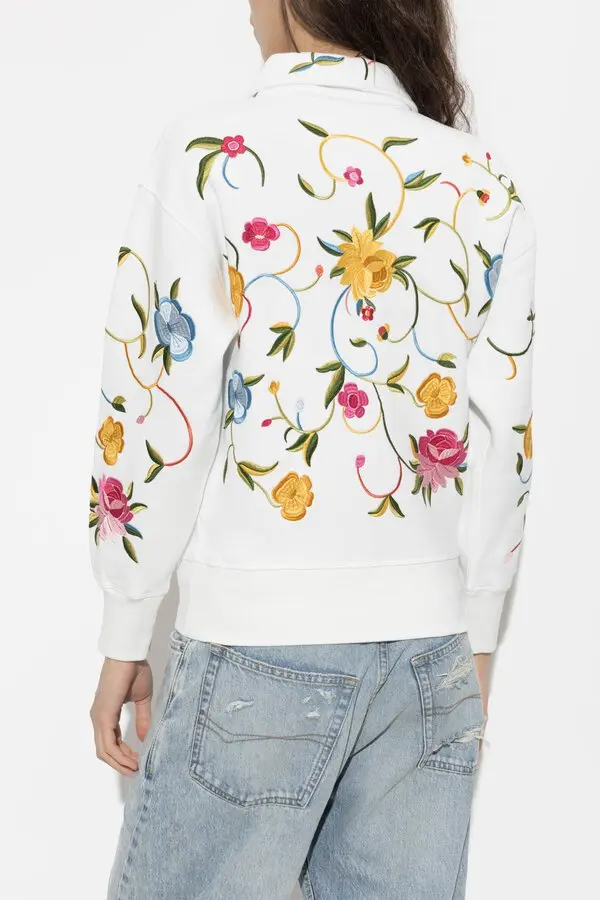 Kenzo Embroidered Floral Cotton Sweatshirt
