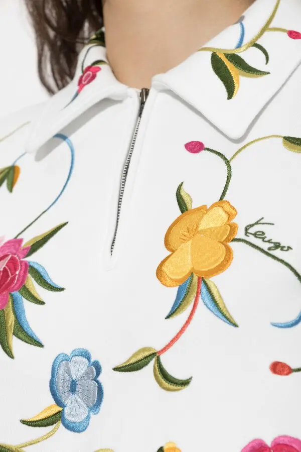 Kenzo Embroidered Floral Cotton Sweatshirt