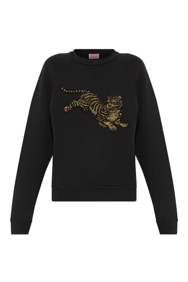 Kenzo Sweatshirt With Shimmering Sequins - Black