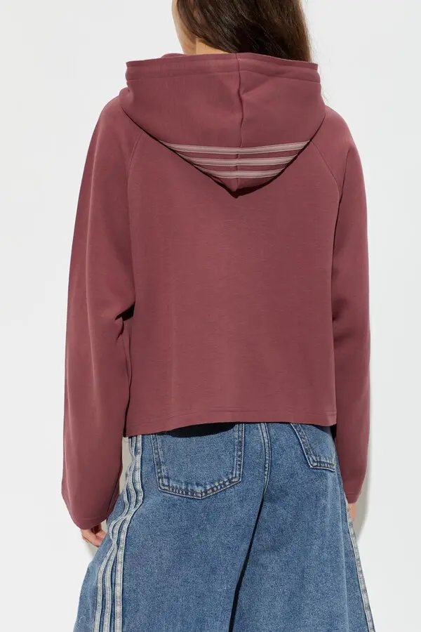 ADIDAS ORIGINALS Full-zip Cropped Hoodie With Signature Stripes