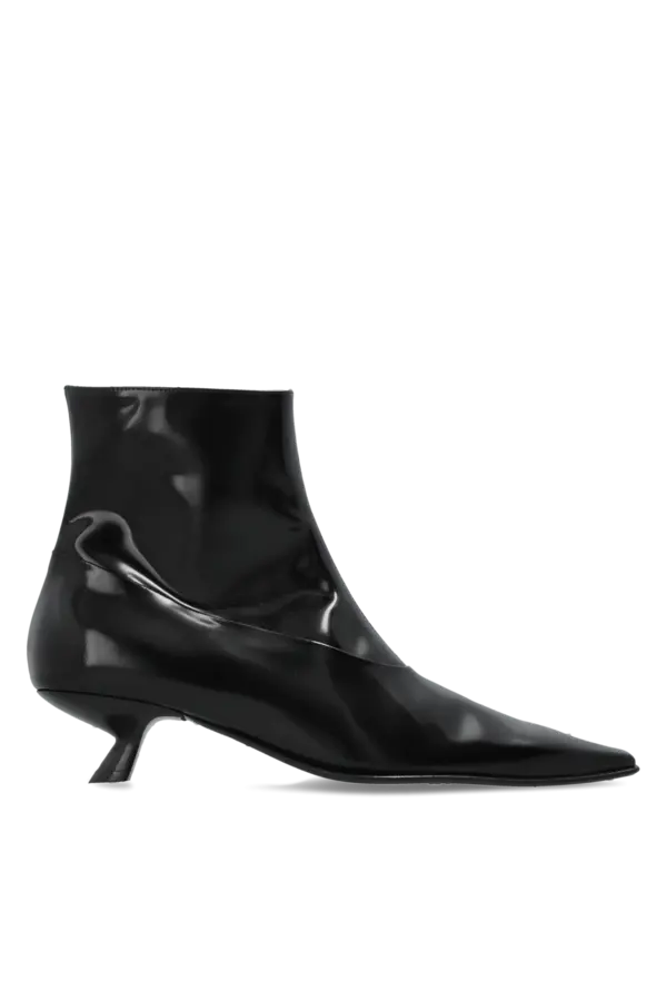 Marni Leather Heeled Ankle Boots - Black