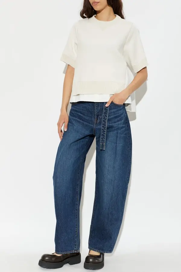 Sacai Mixed-material Turtleneck Top