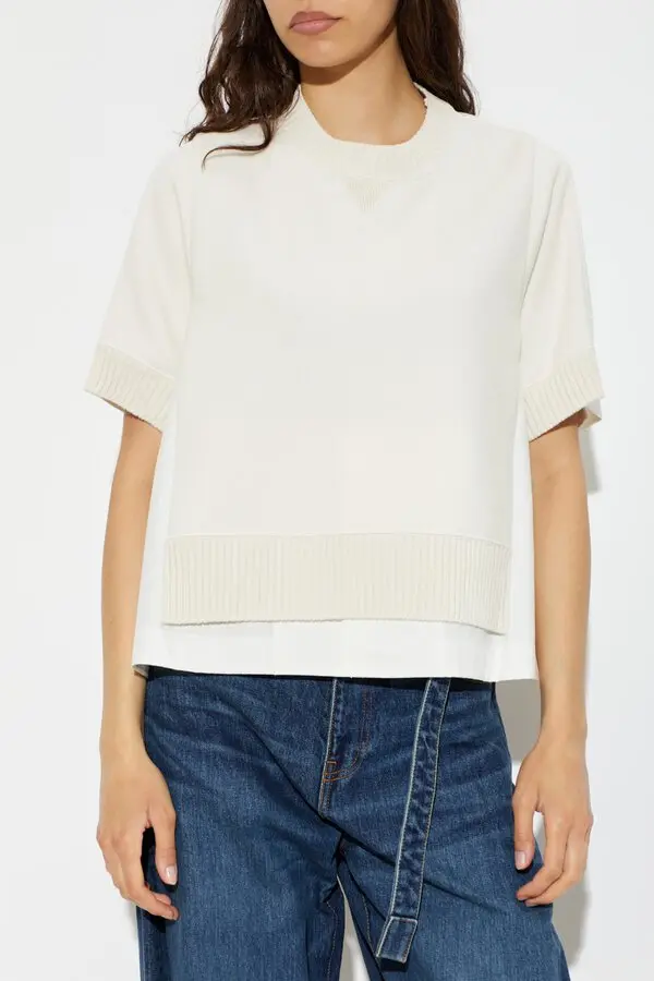 Sacai Mixed-material Turtleneck Top