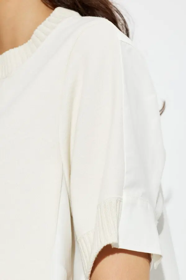 Sacai Mixed-material Turtleneck Top