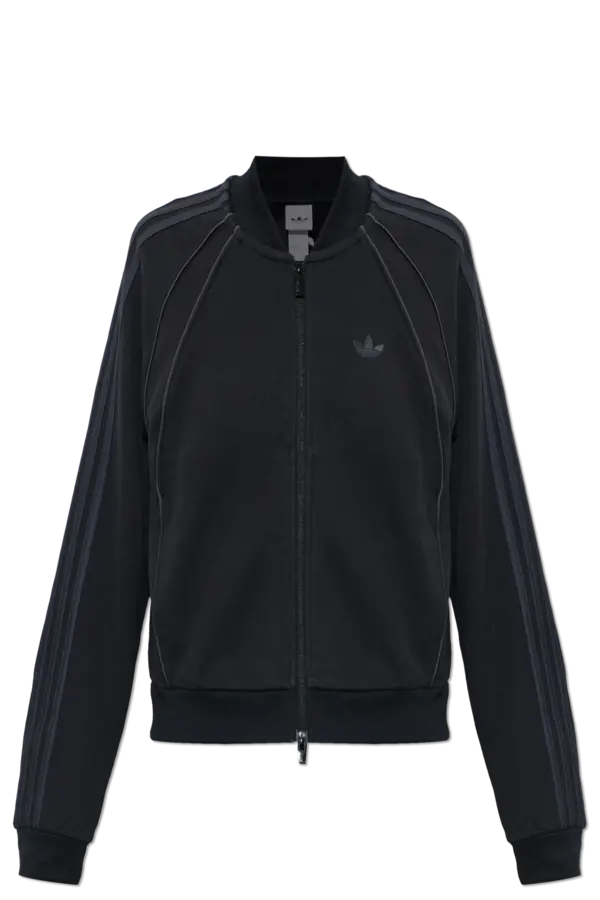 ADIDAS ORIGINALS Zip-up Sweatshirt With Ribbed Trims And Logo Detail - Black