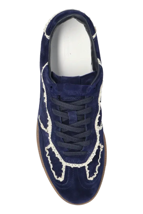 ALOHAS Navy Velour Sneakers With Contrasting Stitching