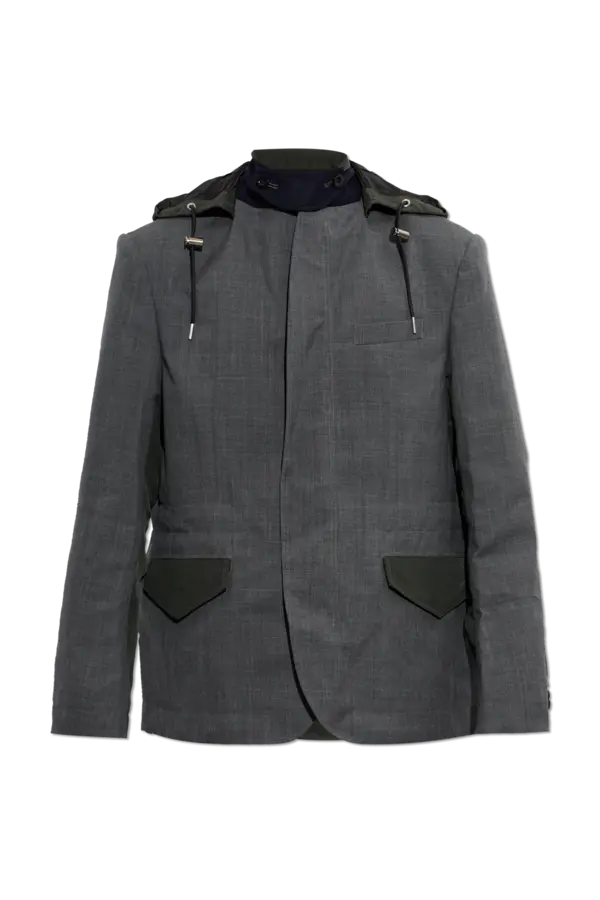 Sacai Wool Jacket With Detachable Hood