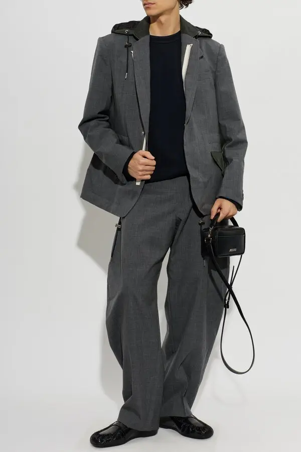Sacai Wool Jacket With Detachable Hood