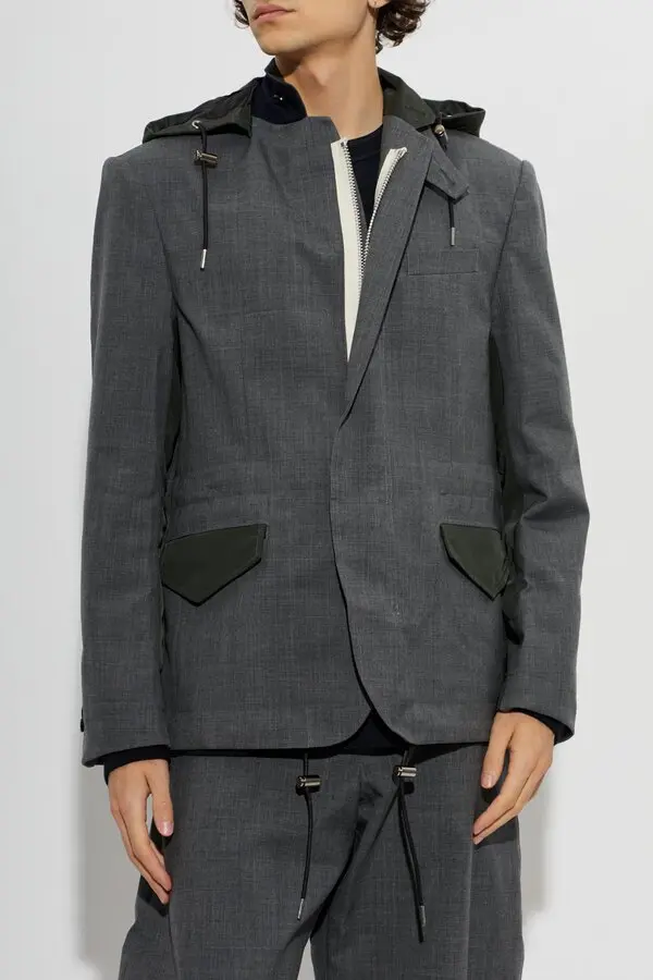 Sacai Wool Jacket With Detachable Hood