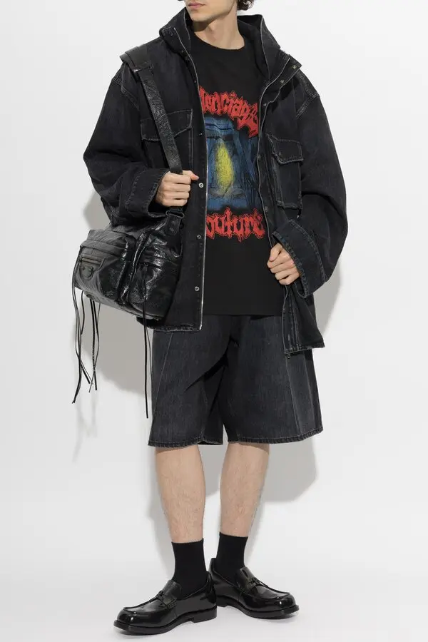 Balenciaga Denim Jacket With Hood