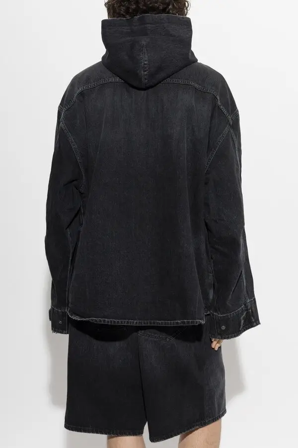 Balenciaga Denim Jacket With Hood