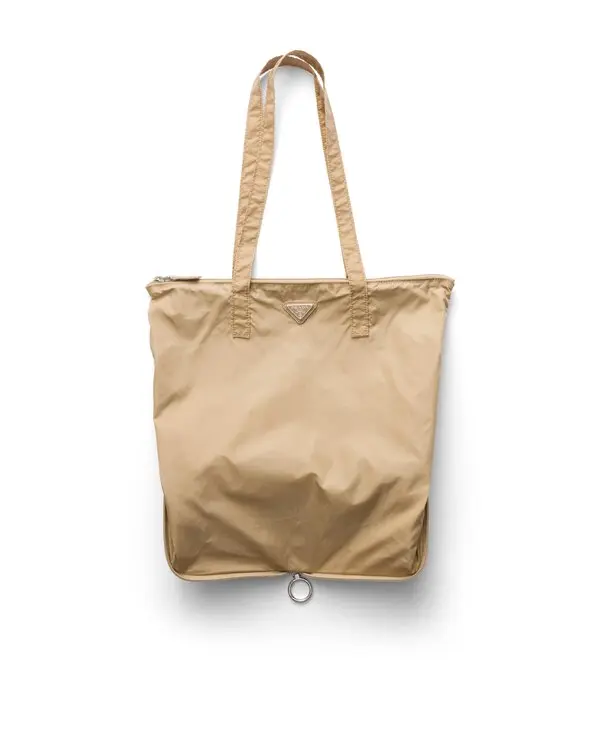 Prada Saffiano Leather Pendant With Re-nylon Tote Bag